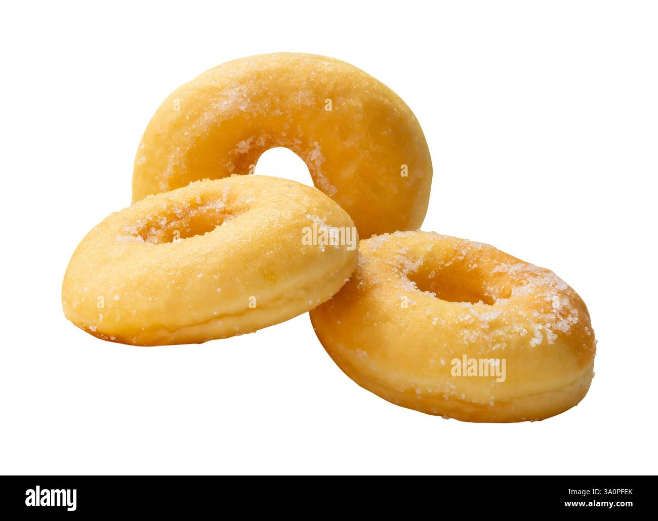 Side view of brown sugar glazed cinnamon donuts in stack is isolated on ...