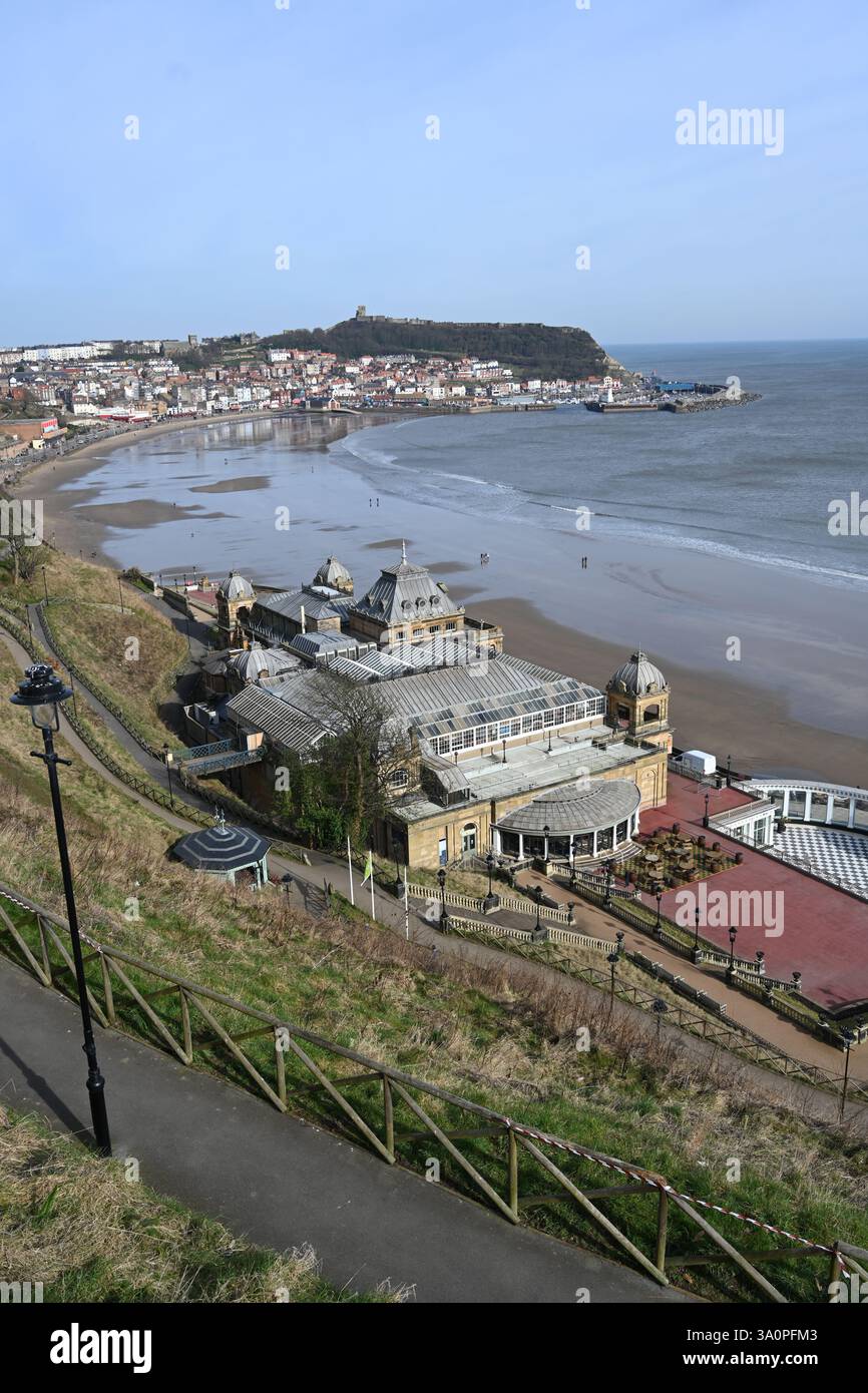 aerial view of South Bay, Scarborough Spa and winter gardens Grand ...