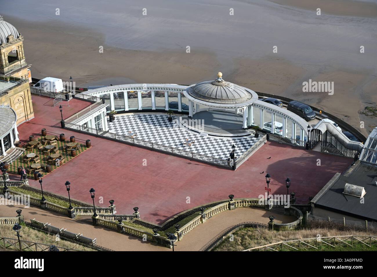 aerial view of South Bay, Scarborough Spa and winter gardens Grand ...