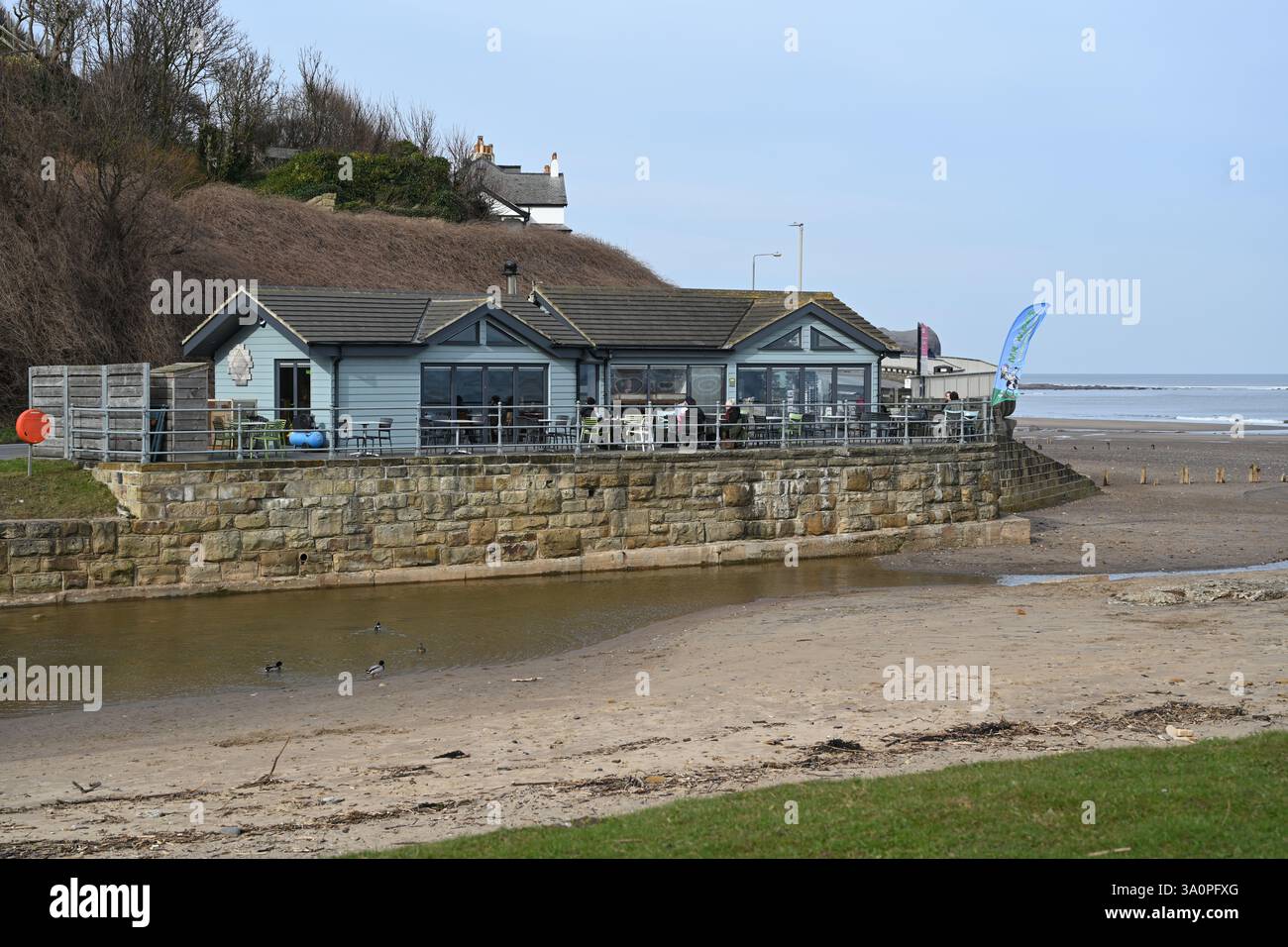 Sandsend beach and East row beck, North yorkshire heritage coast Stock ...
