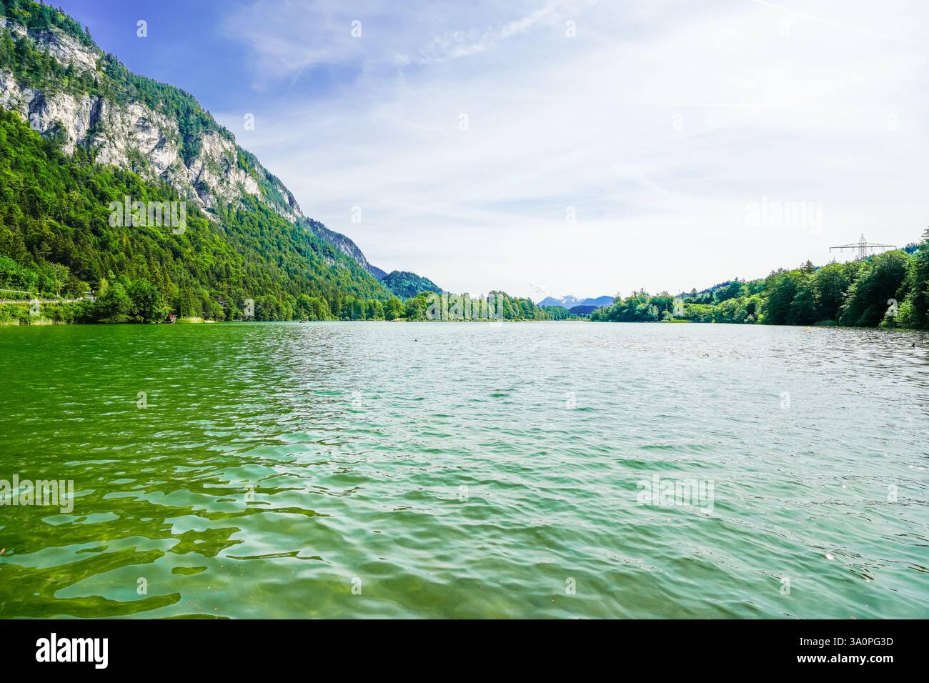 View of Lake Reintal and the surrounding nature. Landscape by the lake ...