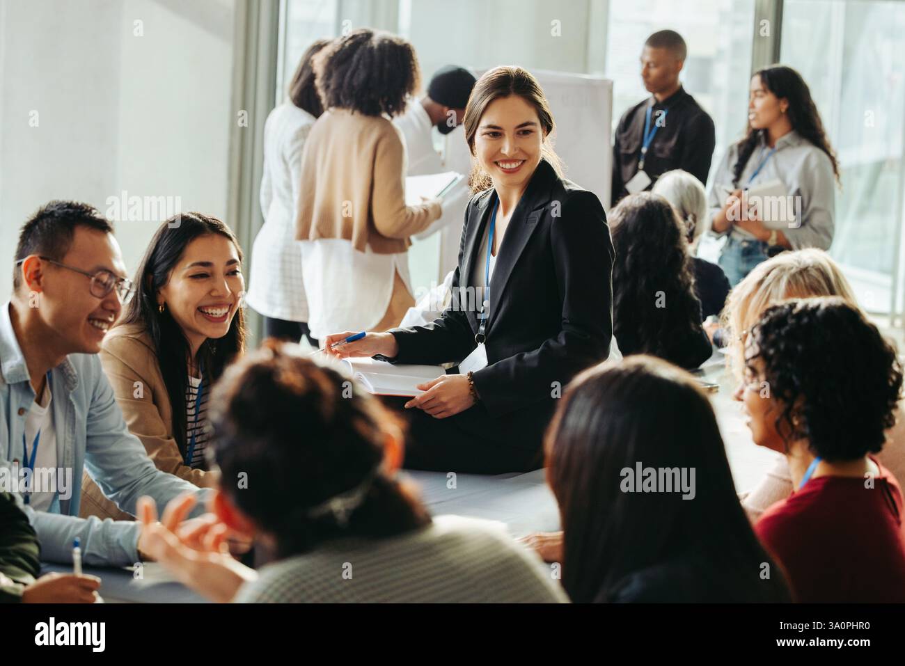 Group diverse professionals collaborates on hi-res stock photography ...