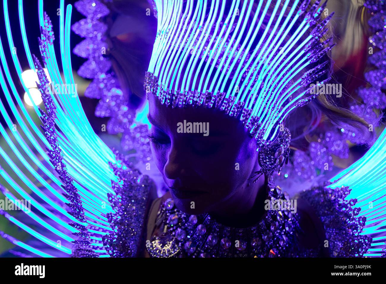 Drum queen Paola Oliveira from Grande Rio samba school performs during ...
