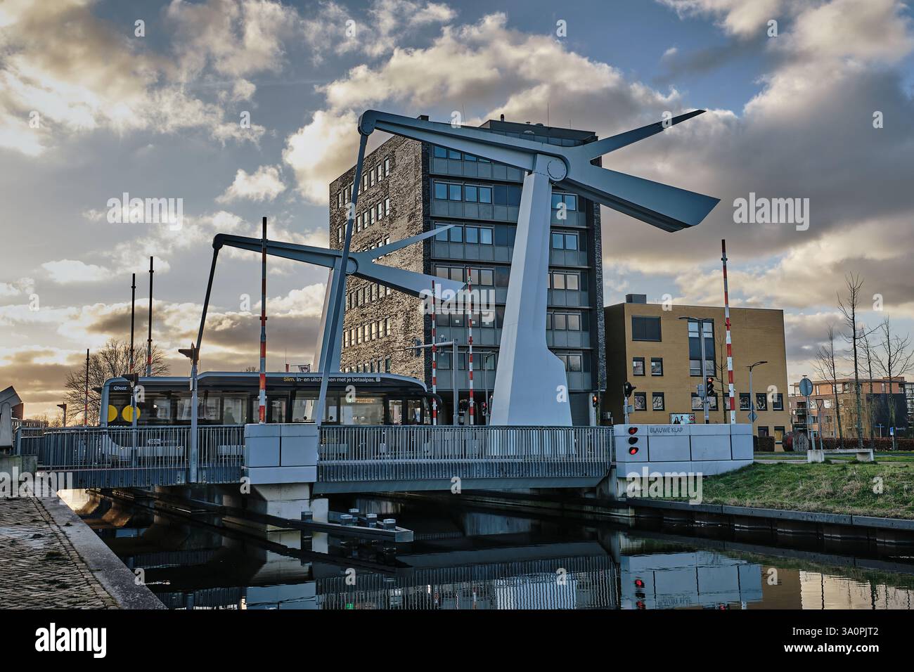March 1, 2025 - Assen Netherlands: Modern draw bridge with sleek ...