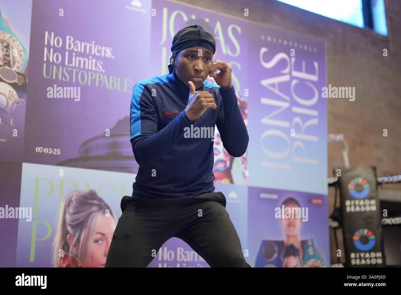 Olympic refugee boxer Cindy Ngamba attends boxing media workout in ...