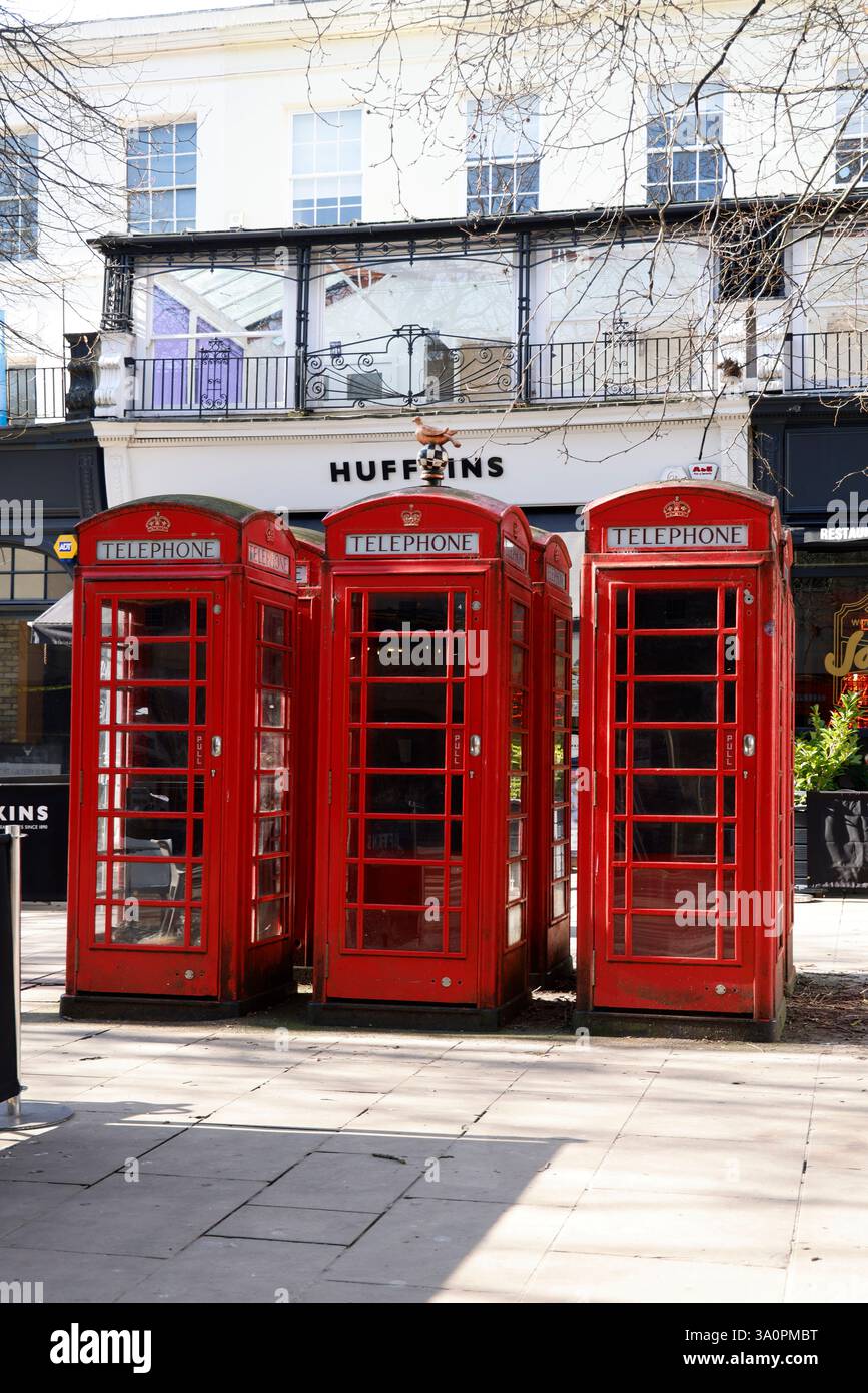 Red telephone boxes, The Promenade, Cheltenham, Gloucestershire ...