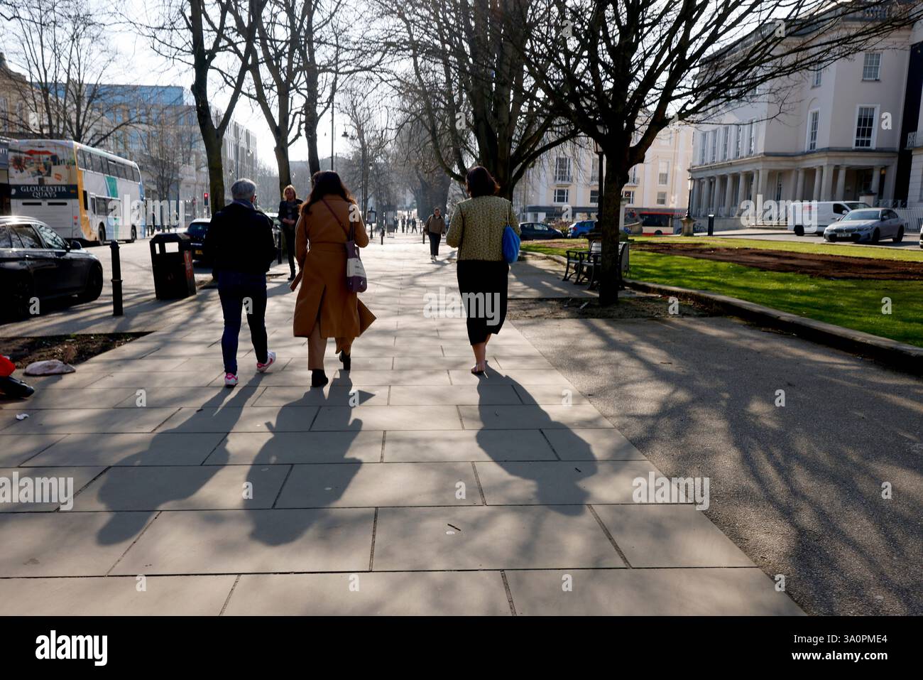 People walking on The Promenade, Cheltenham, Gloucestershire, England ...