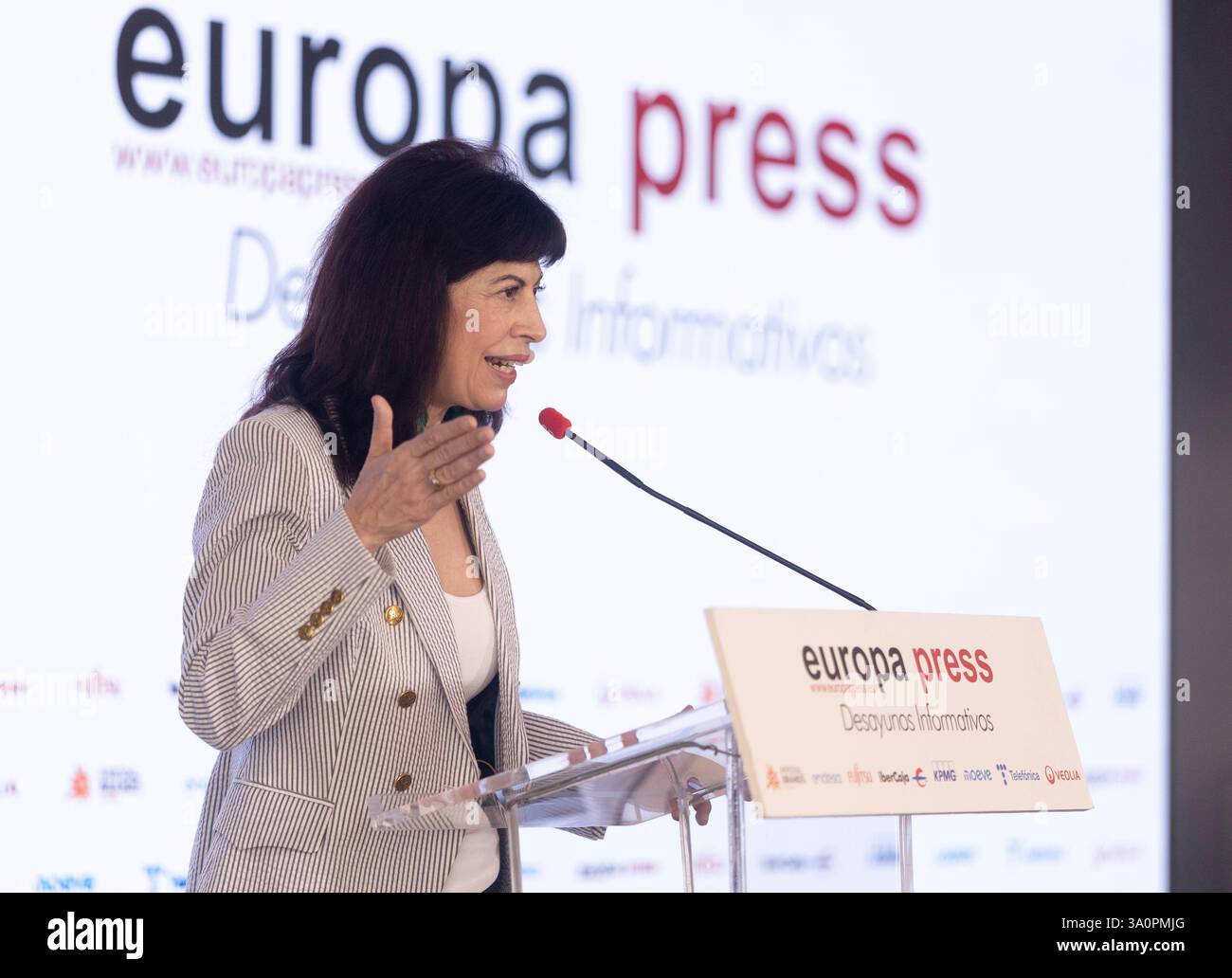 The Minister of Equality, Ana Redondo, speaks during a Europa Press ...