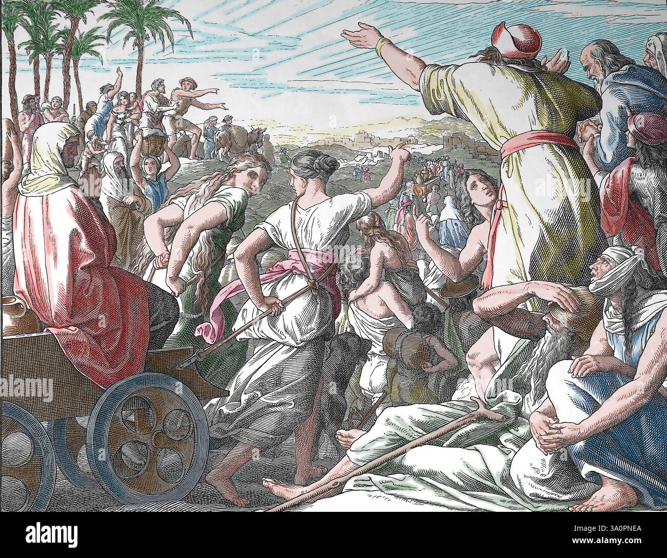 Old Testament. The return of the exiles to Jerusalem. Illustration by J ...