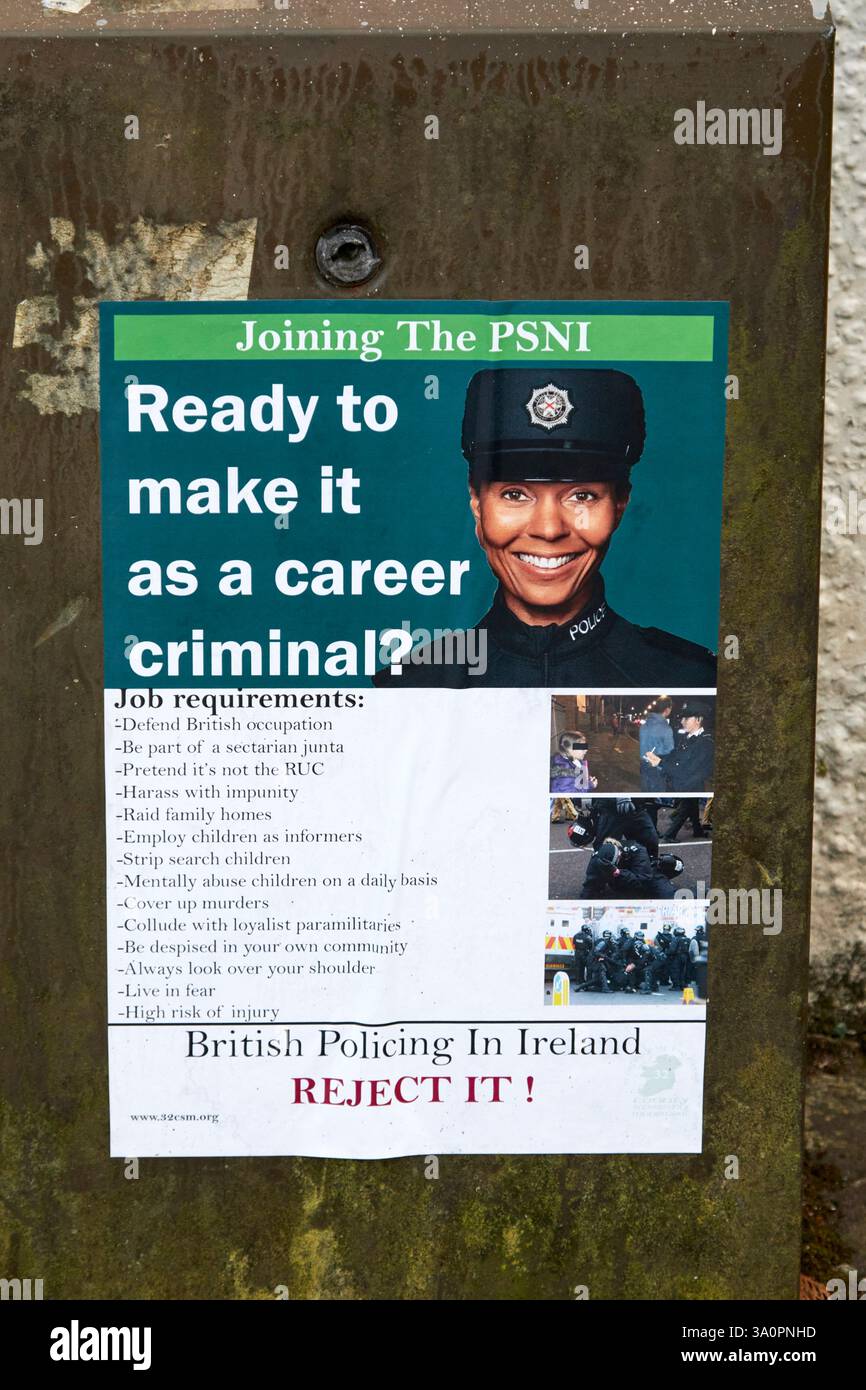 anti psni recruitment posters posted by 32 county sovereignty movement ...