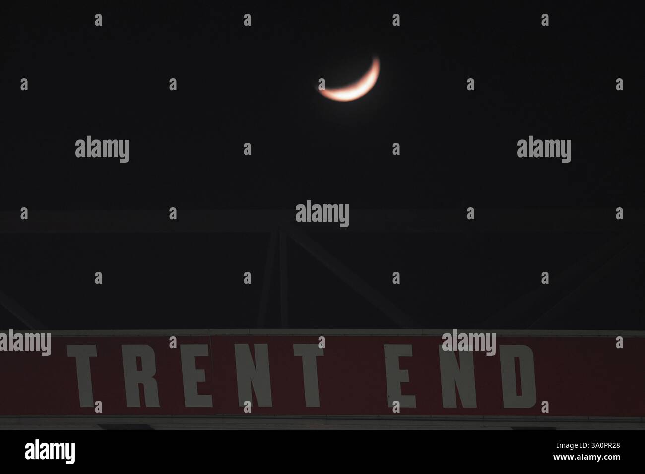 The moon is seen over Nottingham Forest’s Trent End Stand - Nottingham ...