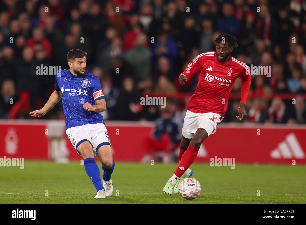 Sam Morsy of Ipswich Town and Ibrahim Sangare of Nottingham Forest ...