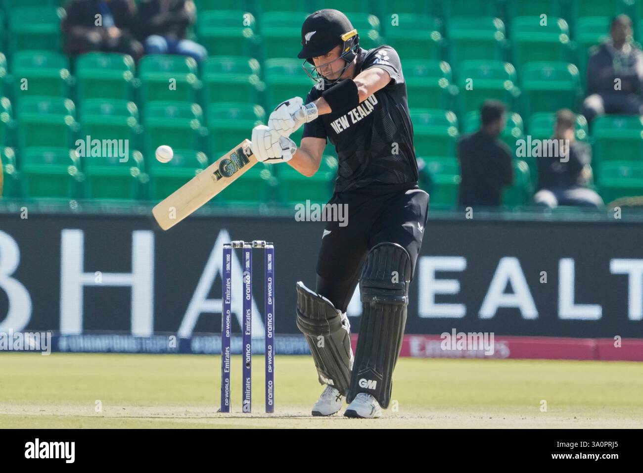 New Zealand's Will Young plays a shot during the ICC Champions Trophy ...