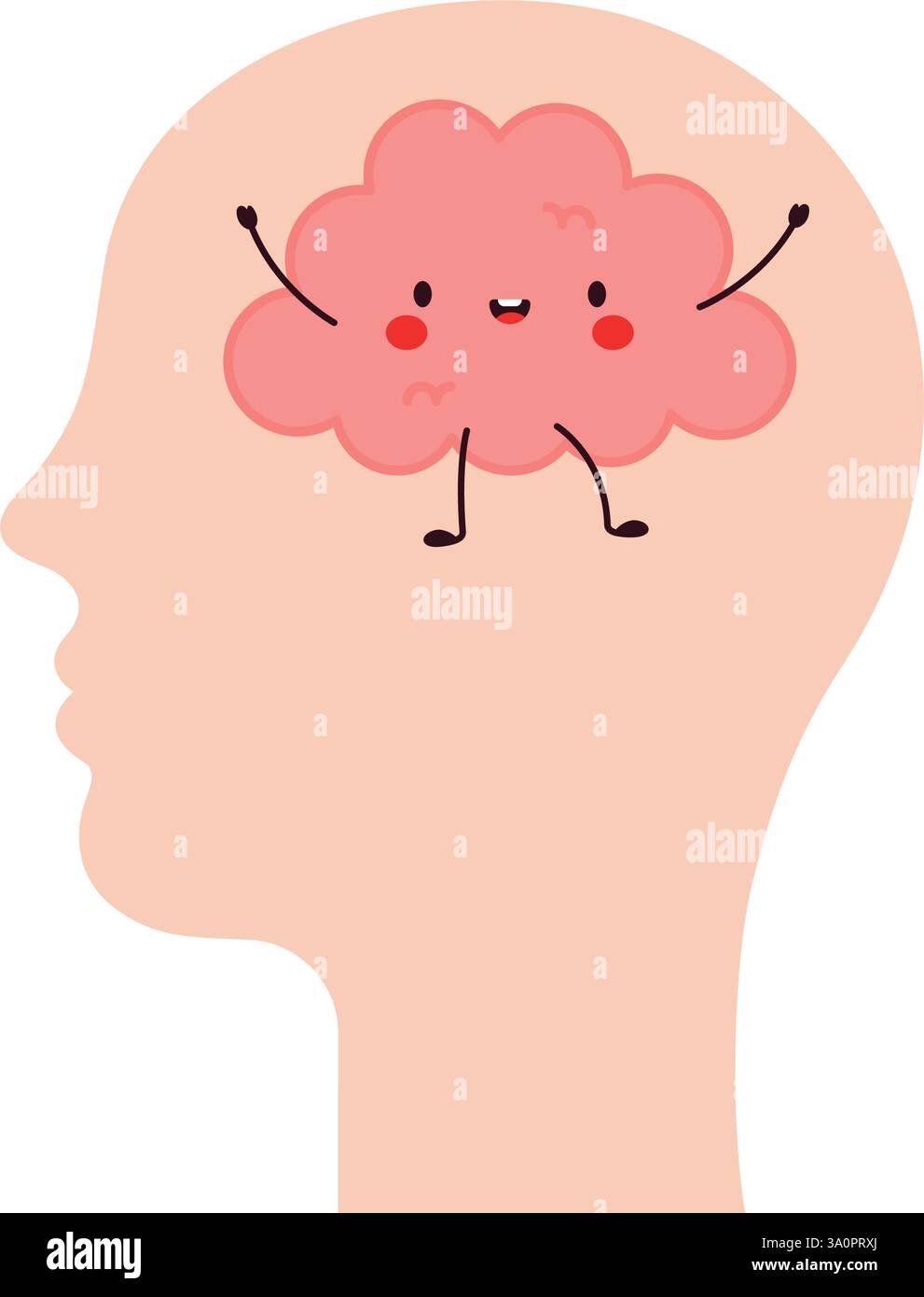 Happy Mind Cheerful Brain Positive Stock Vector Image & Art - Alamy
