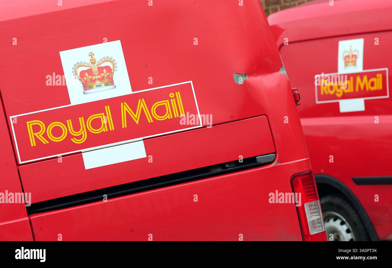 File photo dated 21/05/13 of a general view of Royal Mail vans at ...
