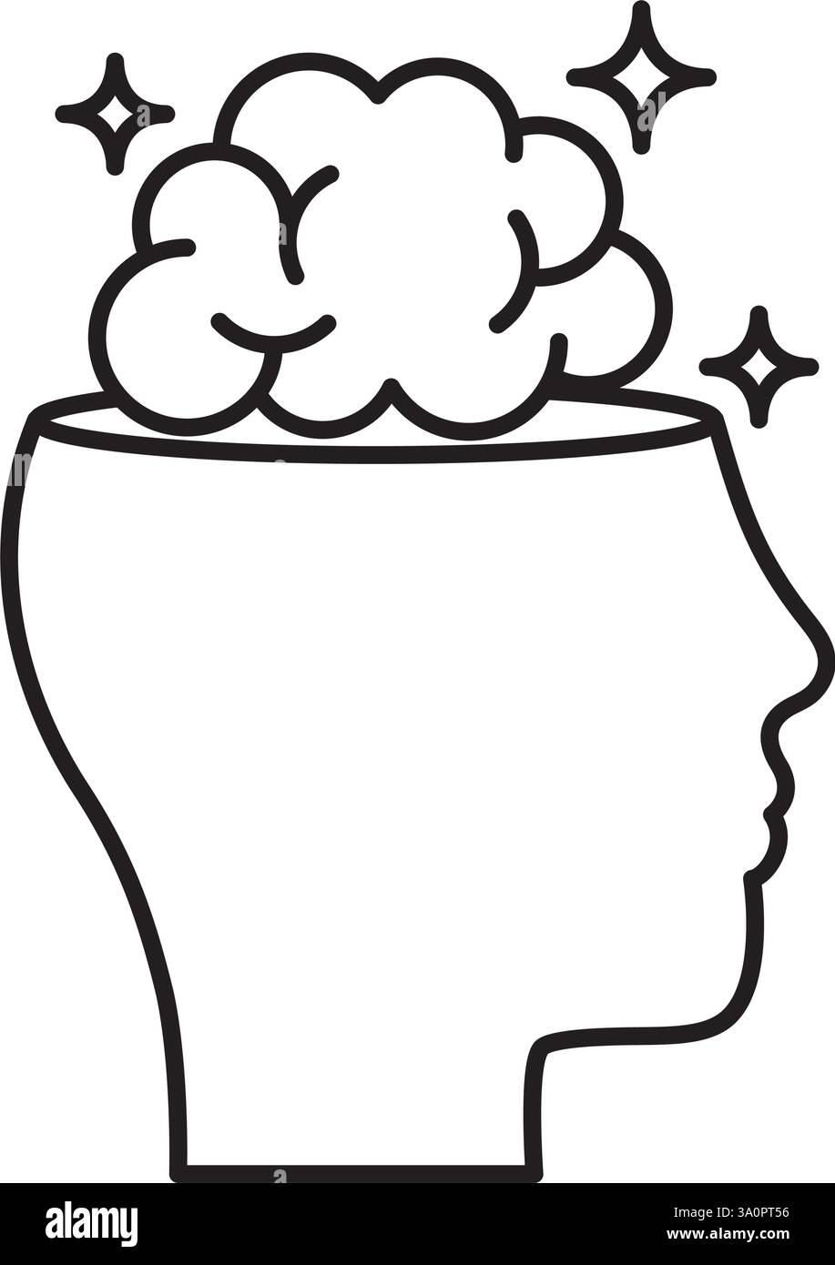 Clear Mind Creative Thinking Open Brain Concept Art Stock Vector Image ...