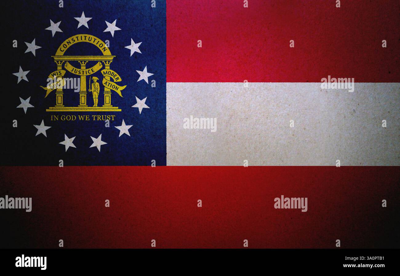 Flag of Georgia (USA) printed on a paper sheet Stock Photo - Alamy