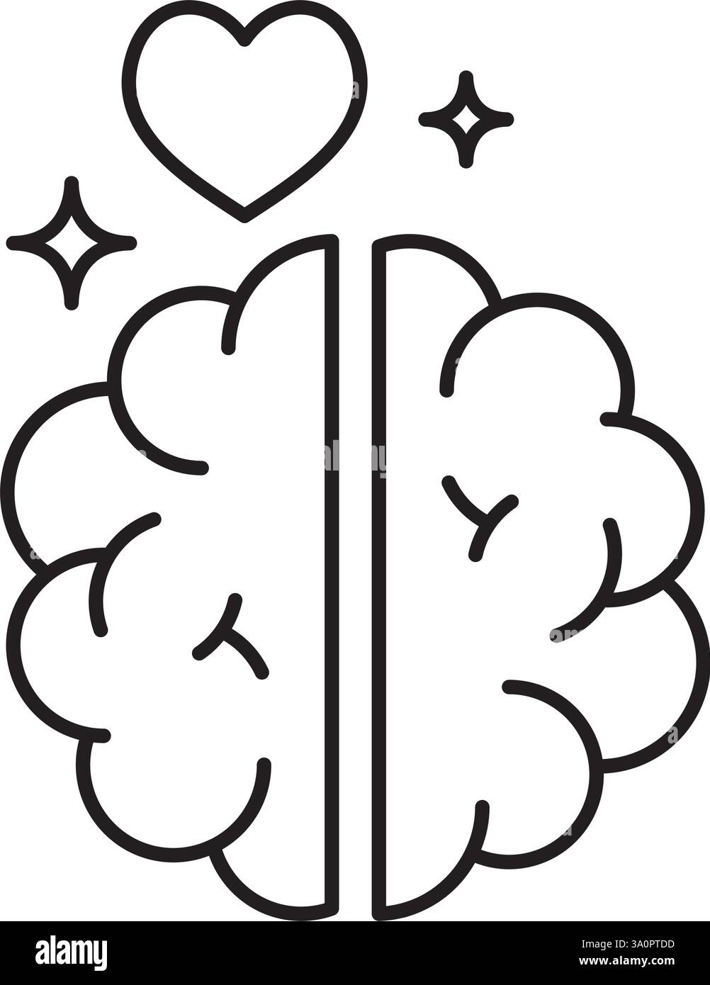 Clear Mind Emotional Intelligence Brain Heart Vector Stock Vector Image ...