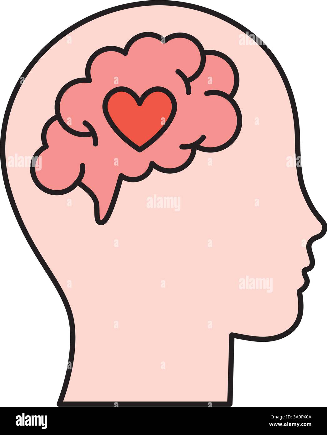 Heart Mind Love and Logical Thinking Brain Vector Stock Vector Image ...