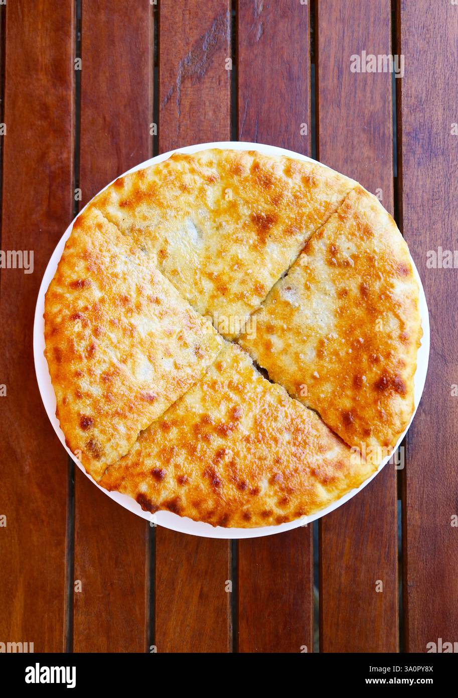 Top View of Flavorful Kubdari, a Flat Bread Stuffed with Spiced Beef ...