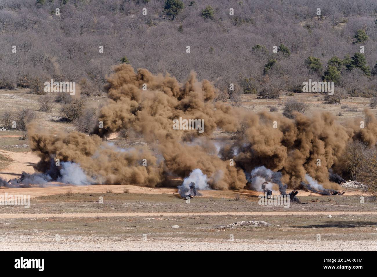 Canjuers, France. 04th Mar, 2025. The Panhard Lacroix smoke dispersion ...