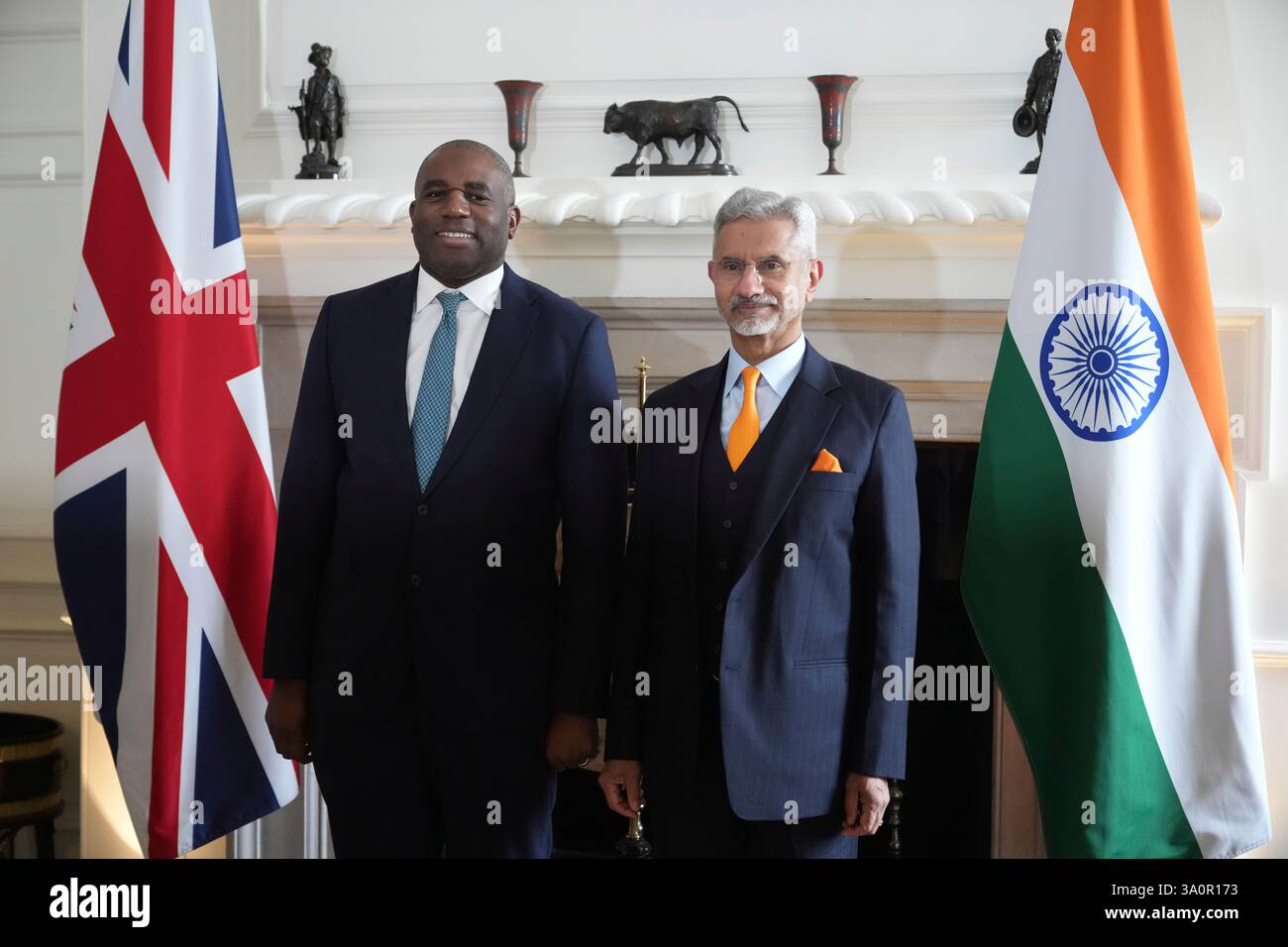 Foreign secretary David Lammy poses for a photo with Indian External ...