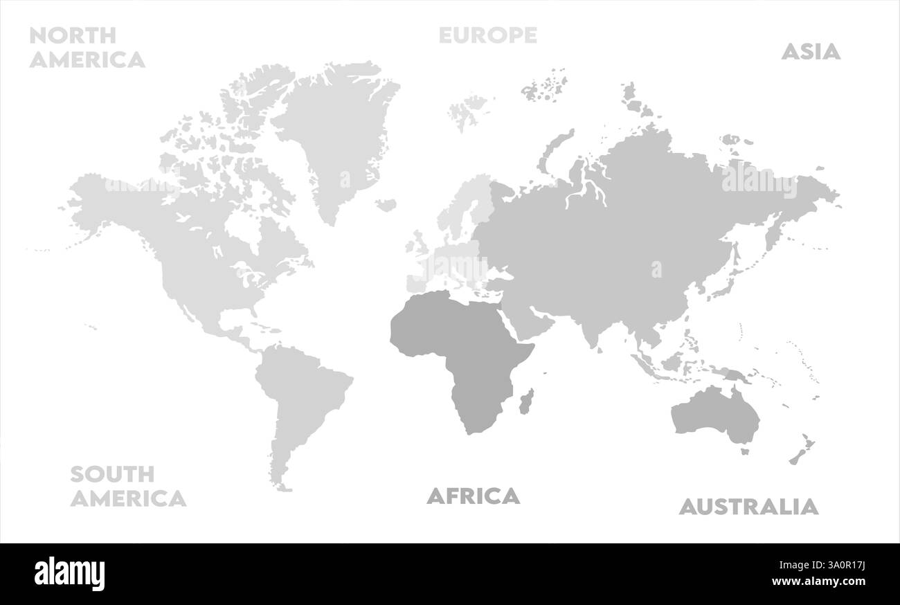 New modern world map, with containment name, modern world map graphic ...