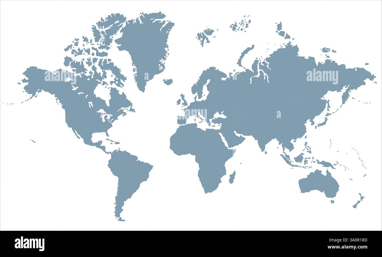 New modern world map, with containment name, modern world map graphic ...