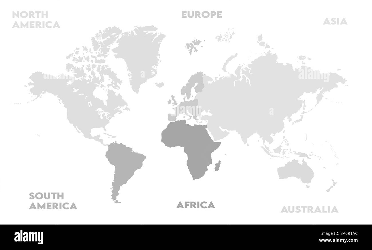 New modern world map, with containment name, modern world map graphic ...