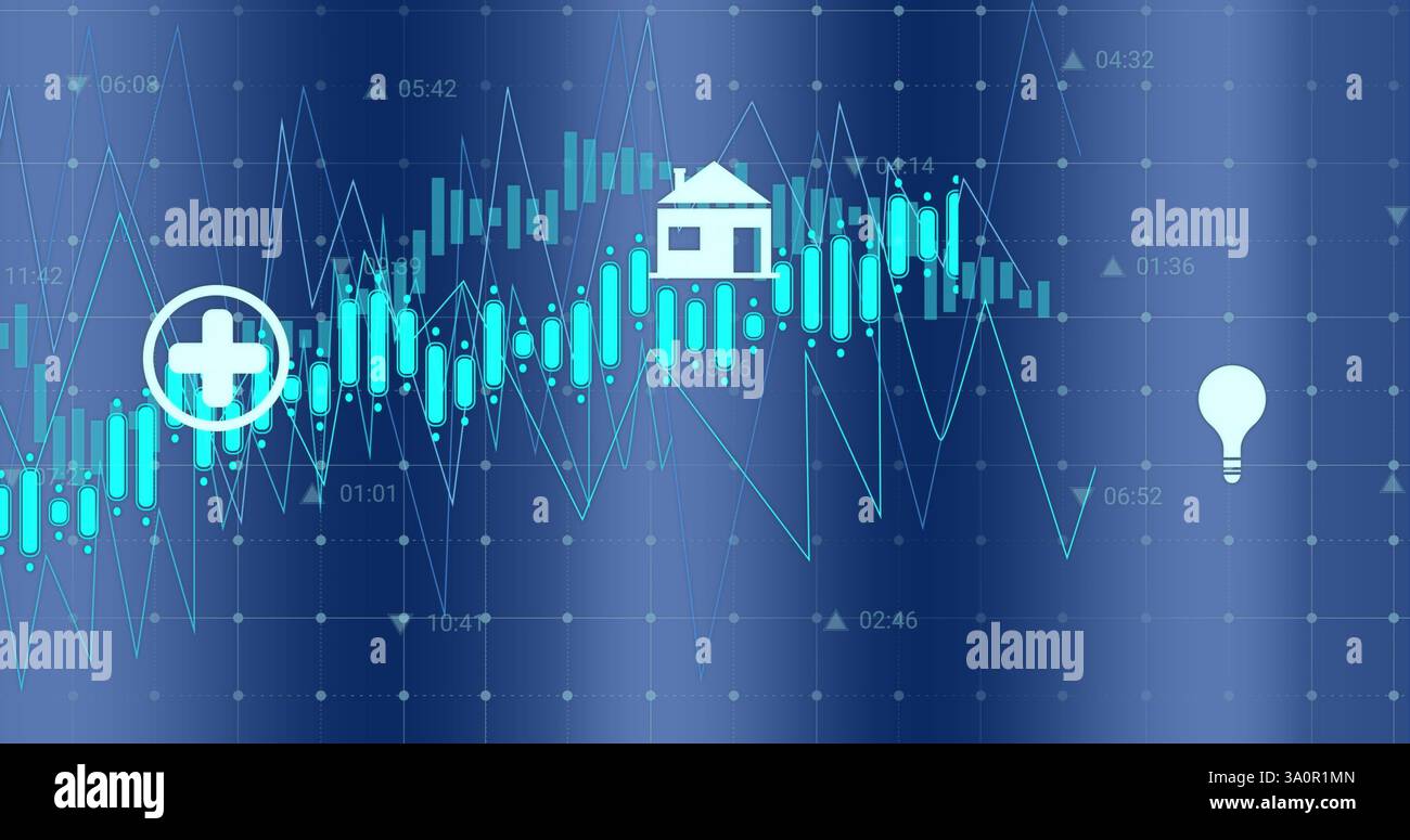 Image of data processing over diagrams Stock Photo - Alamy