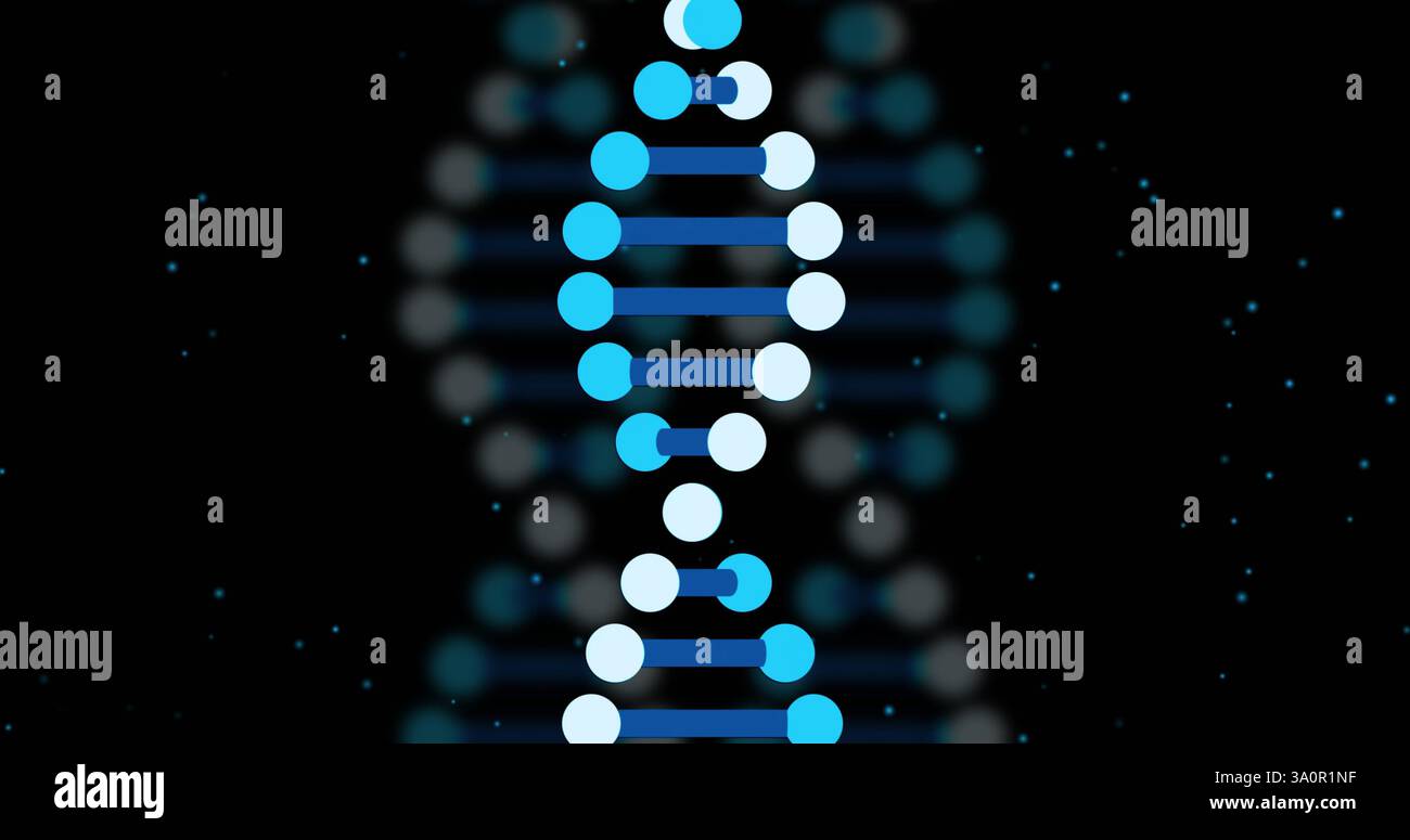 Image of dna strands on black background Stock Photo - Alamy