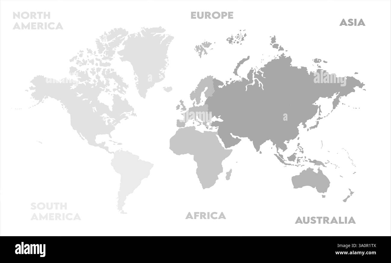 New modern world map, with containment name, modern world map graphic ...