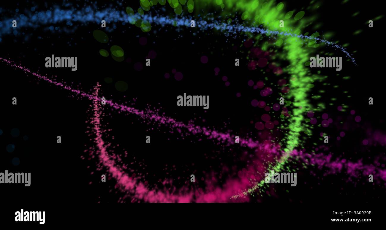 Image of colourful shapes moving on black background Stock Photo - Alamy