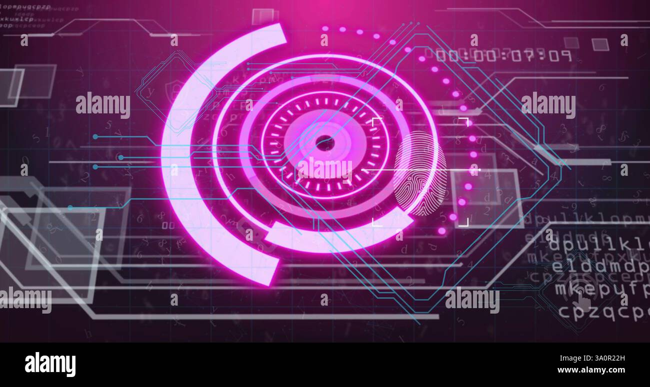 Image of digital data processing over scope scanning and circuit board ...