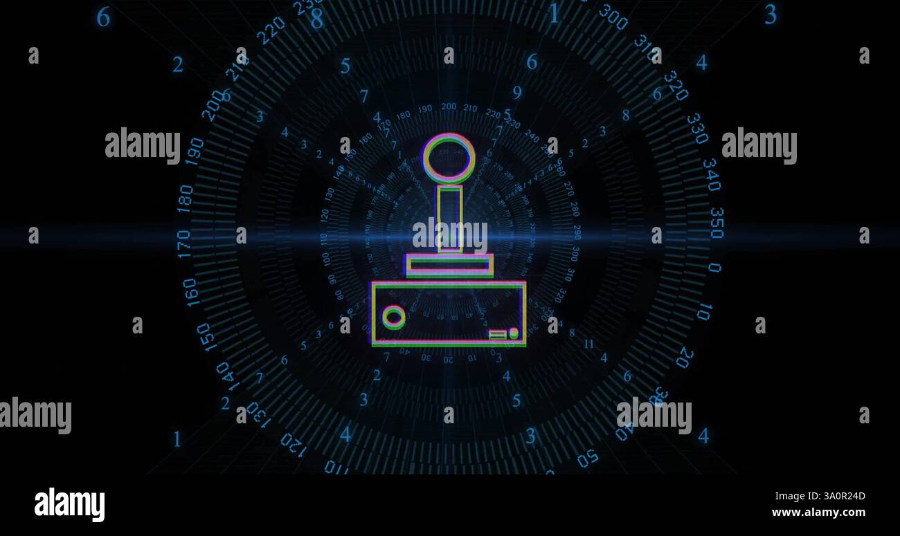 Retro joystick and numbers, gaming technology image Stock Photo - Alamy