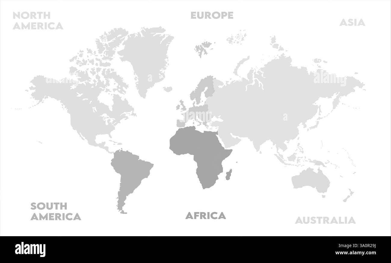 New modern world map, with containment name, modern world map graphic ...