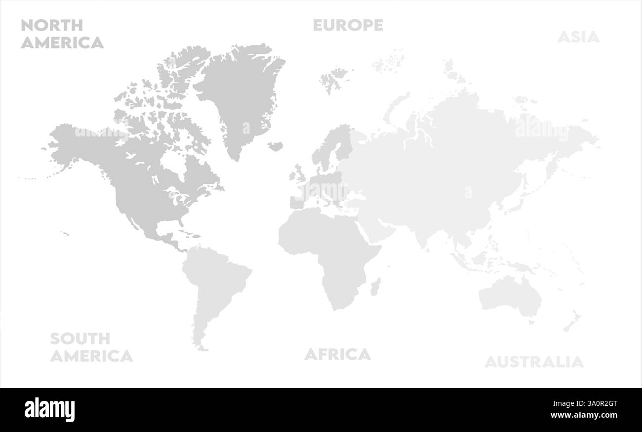 New modern world map, with containment name, modern world map graphic ...