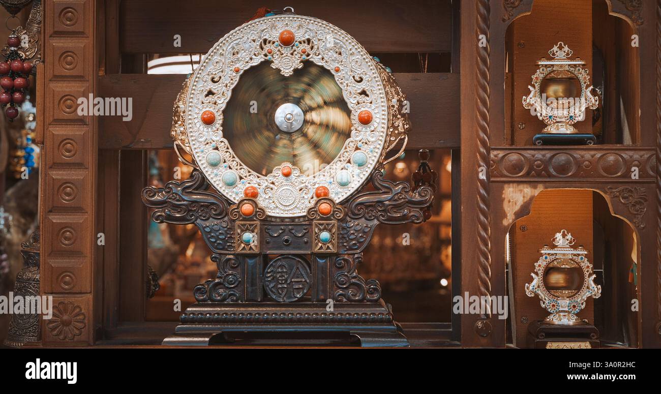 Chengdu, Sichuan, China. Dharmachakra Wheel Or Wheel Of Dharma Is ...