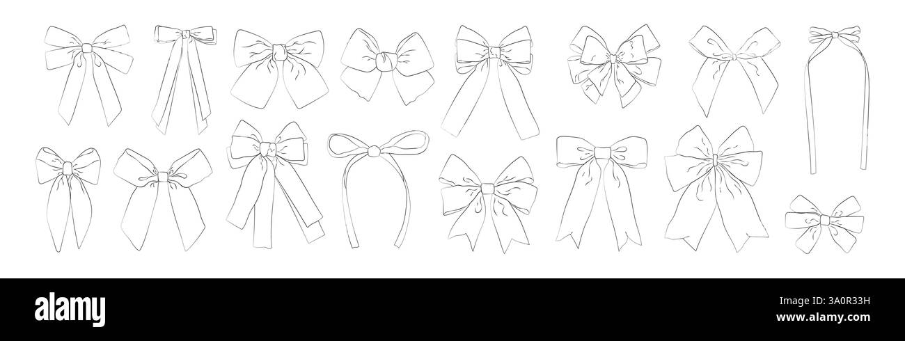 Hand drawn line with knot Black and White Stock Photos & Images - Alamy