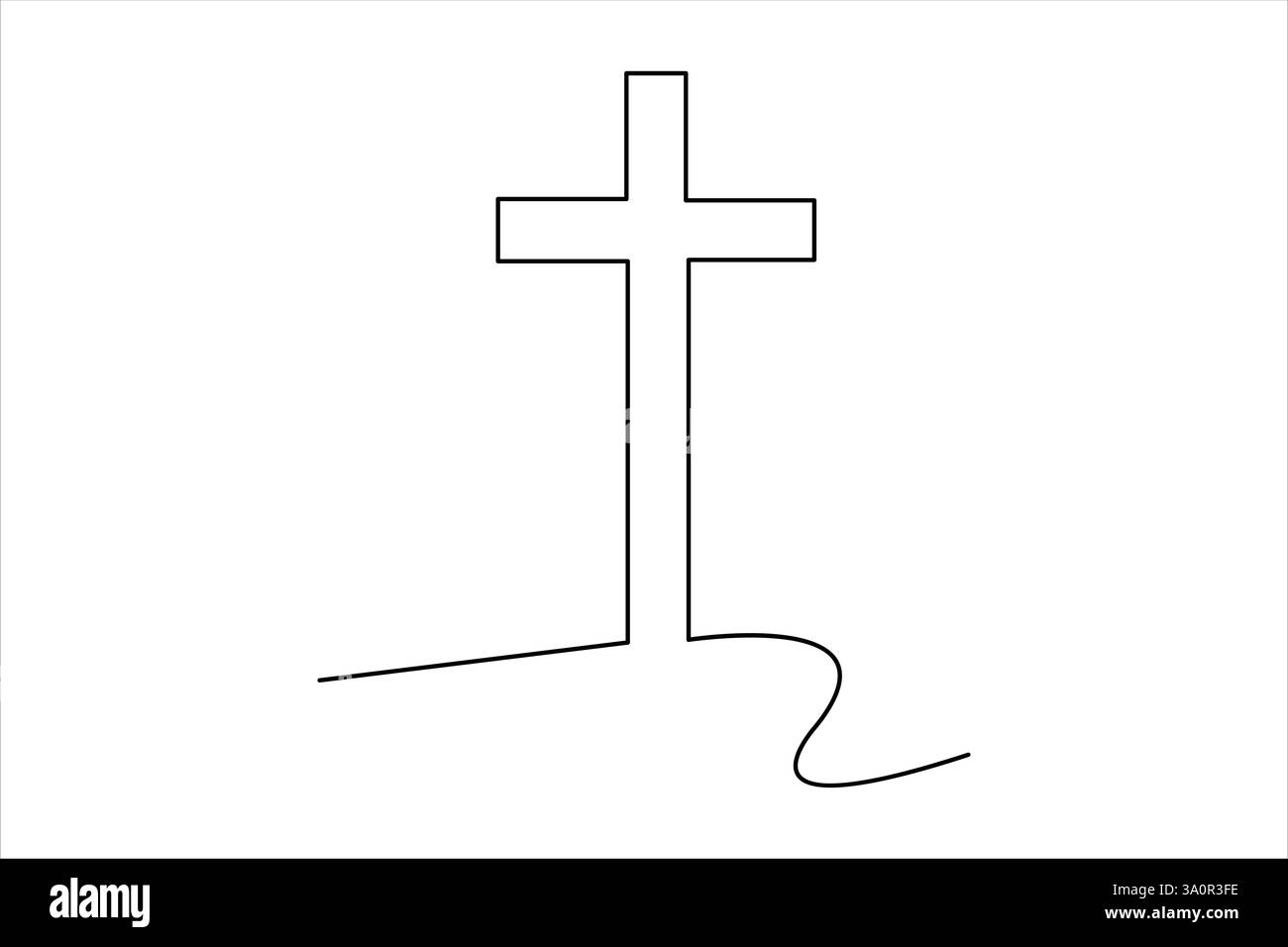 Good Friday continuous one line art drawing of outline vector art ...