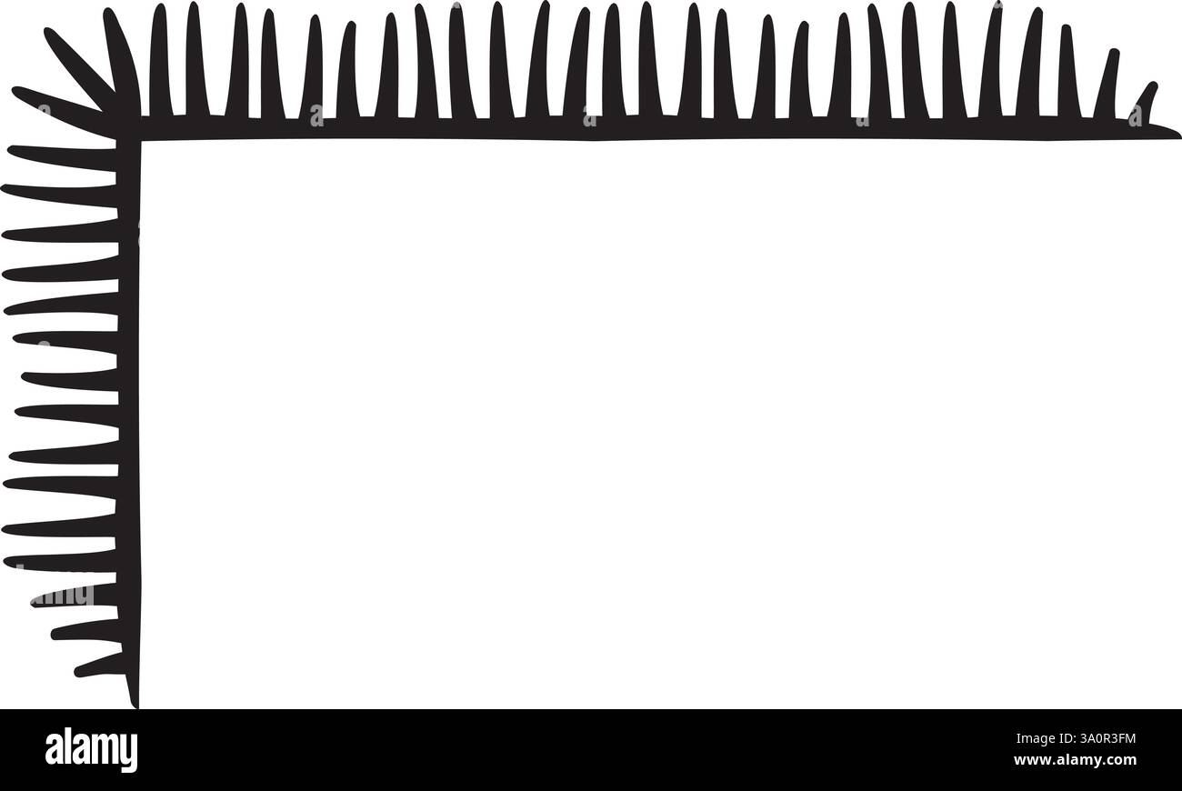 Vector illustration made with black strokes creating an L-shaped border ...