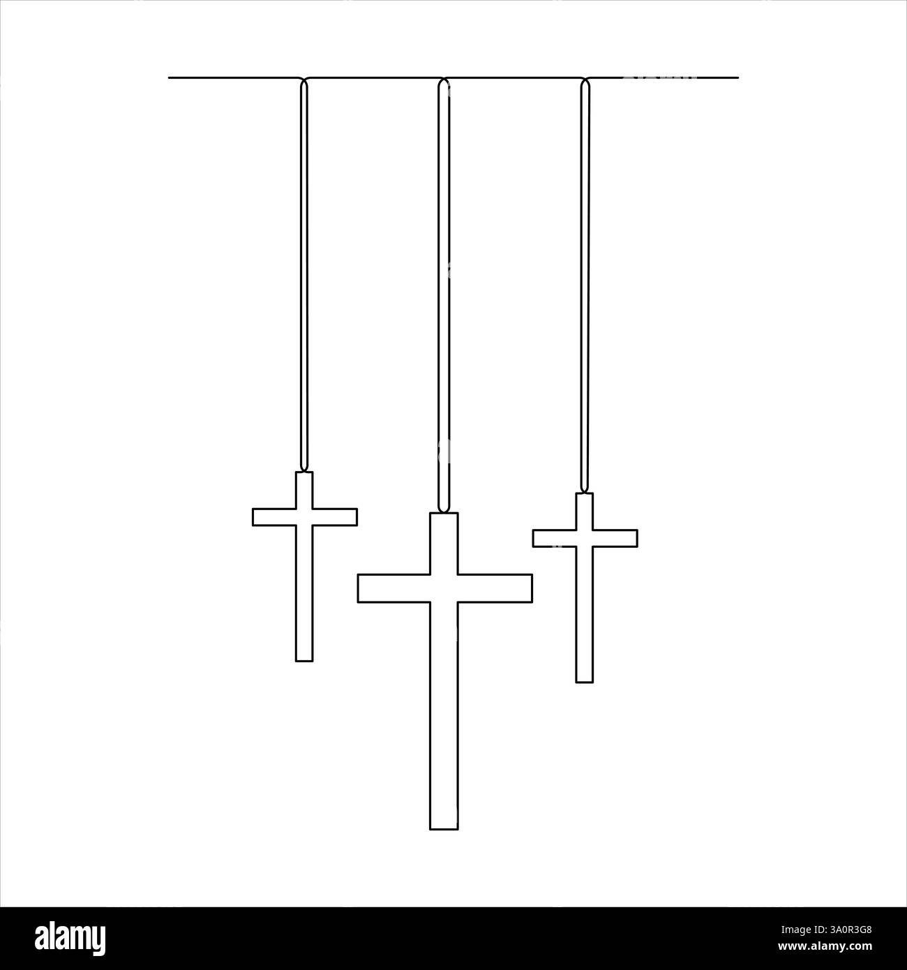 Good Friday continuous one line art drawing of outline vector art ...