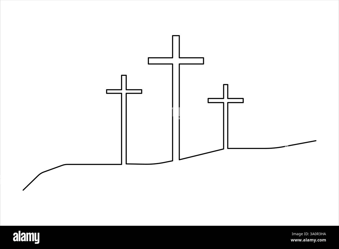 Good Friday continuous one line art drawing of outline vector art ...