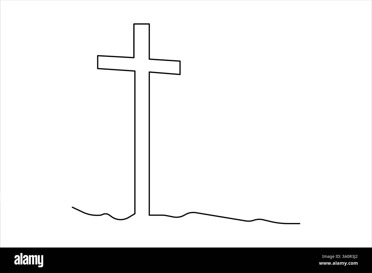 Good Friday continuous one line art drawing of outline vector art ...