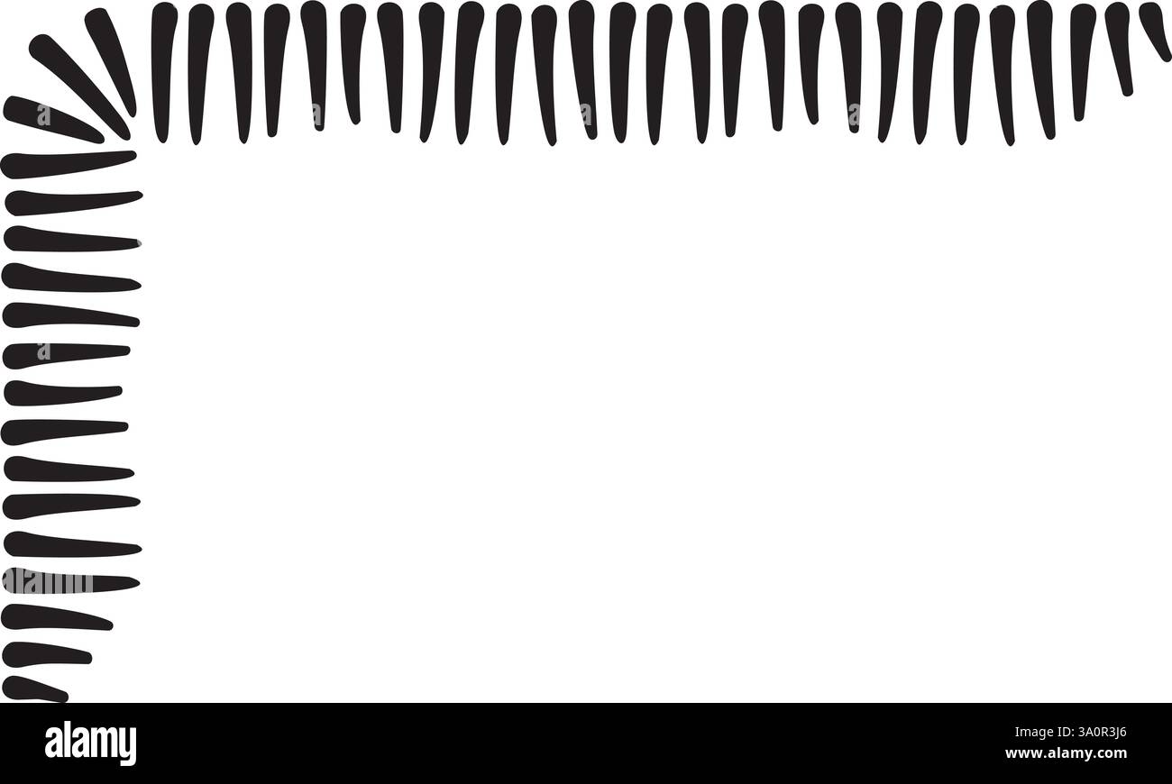 Vector illustration made with black strokes creating an L-shaped border ...