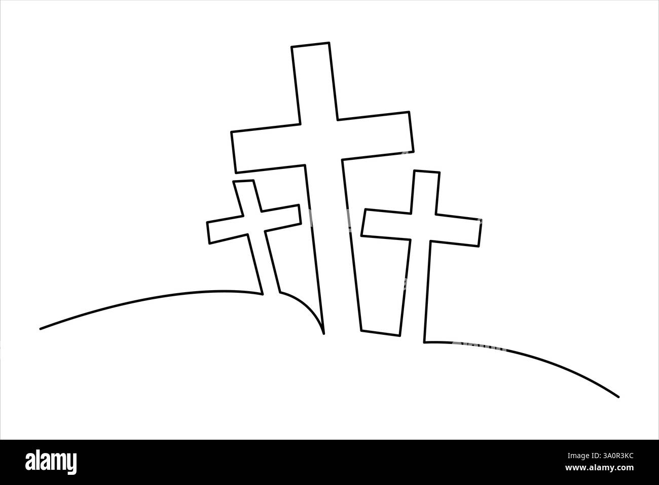 Good Friday continuous one line art drawing of outline vector art ...