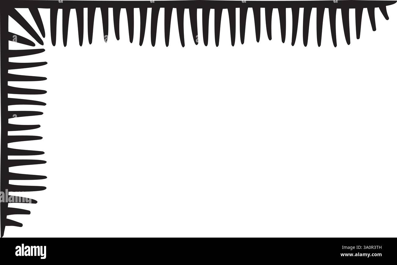 Vector illustration made with black strokes creating an L-shaped border ...