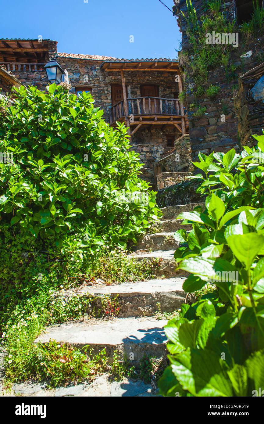 An old flagstone house in Portugal Stock Photo - Alamy