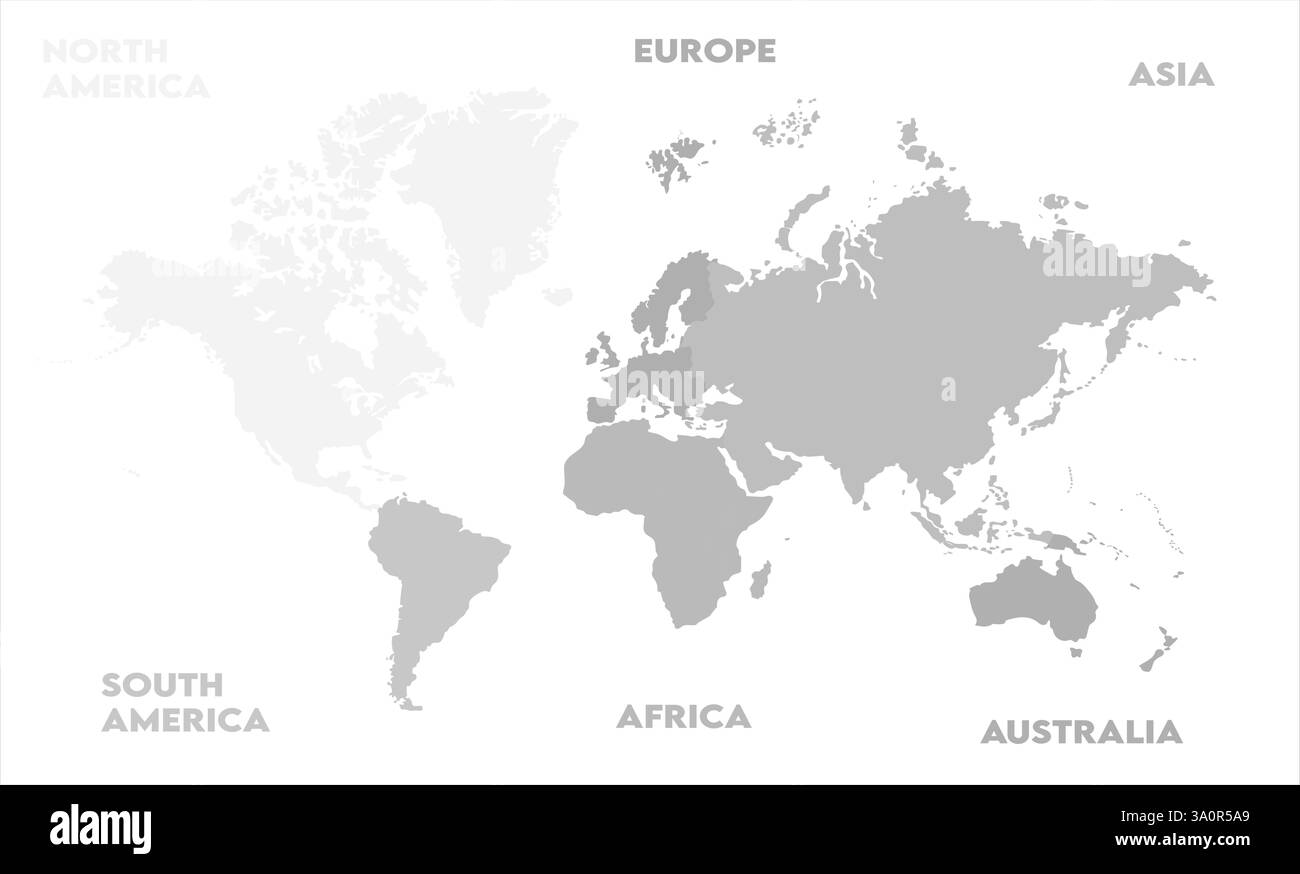New modern world map, with containment name, modern world map graphic ...