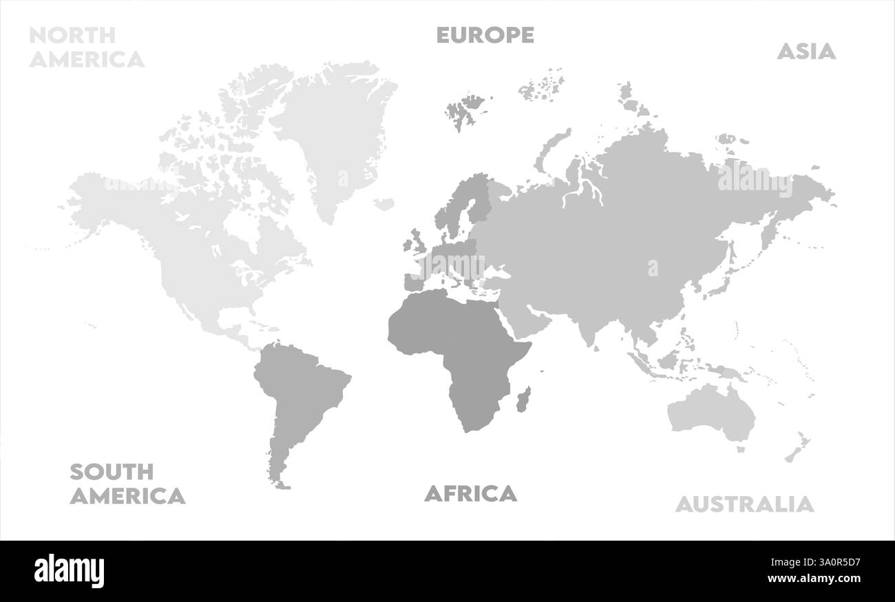 New modern world map, with containment name, modern world map graphic ...